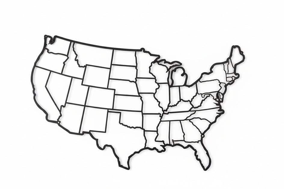 USA Map – I-80 Metal Art
